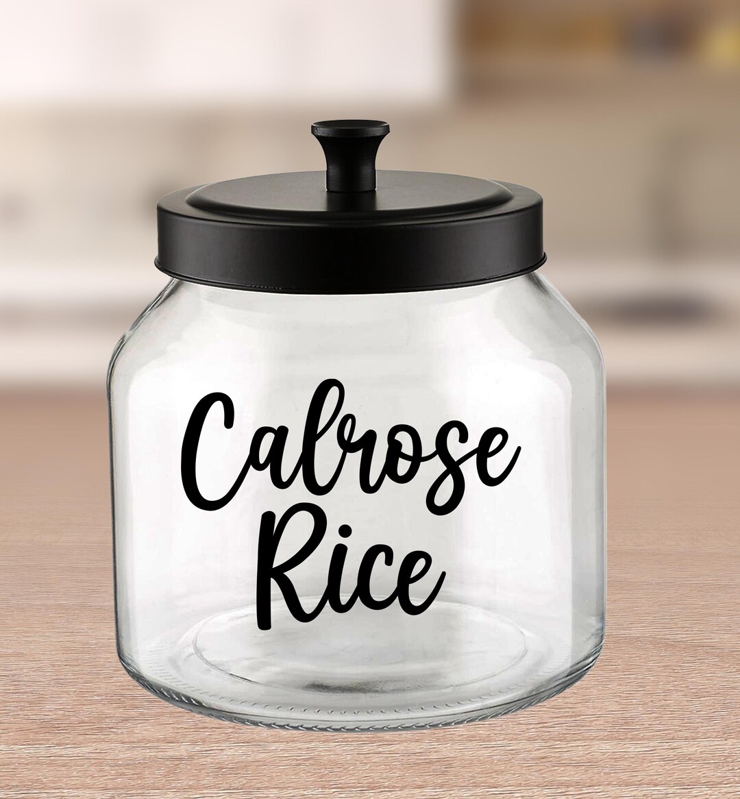 Calrose Rice Jar Label / Kitchen Rice Jar Vinyl Decal, Kitchen Jar ...