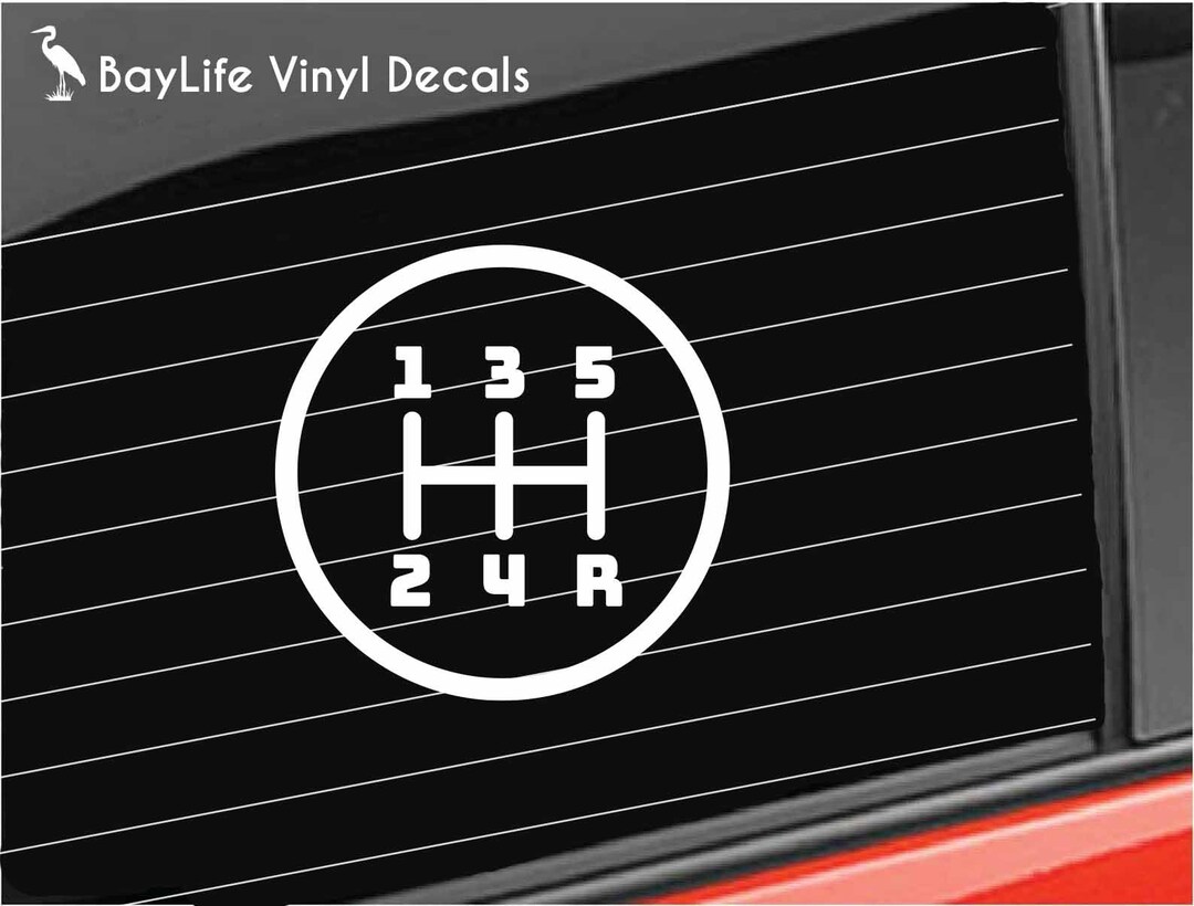 5 Speed Gear Vinyl Decal Stick Shift Manual Car Decal - Etsy