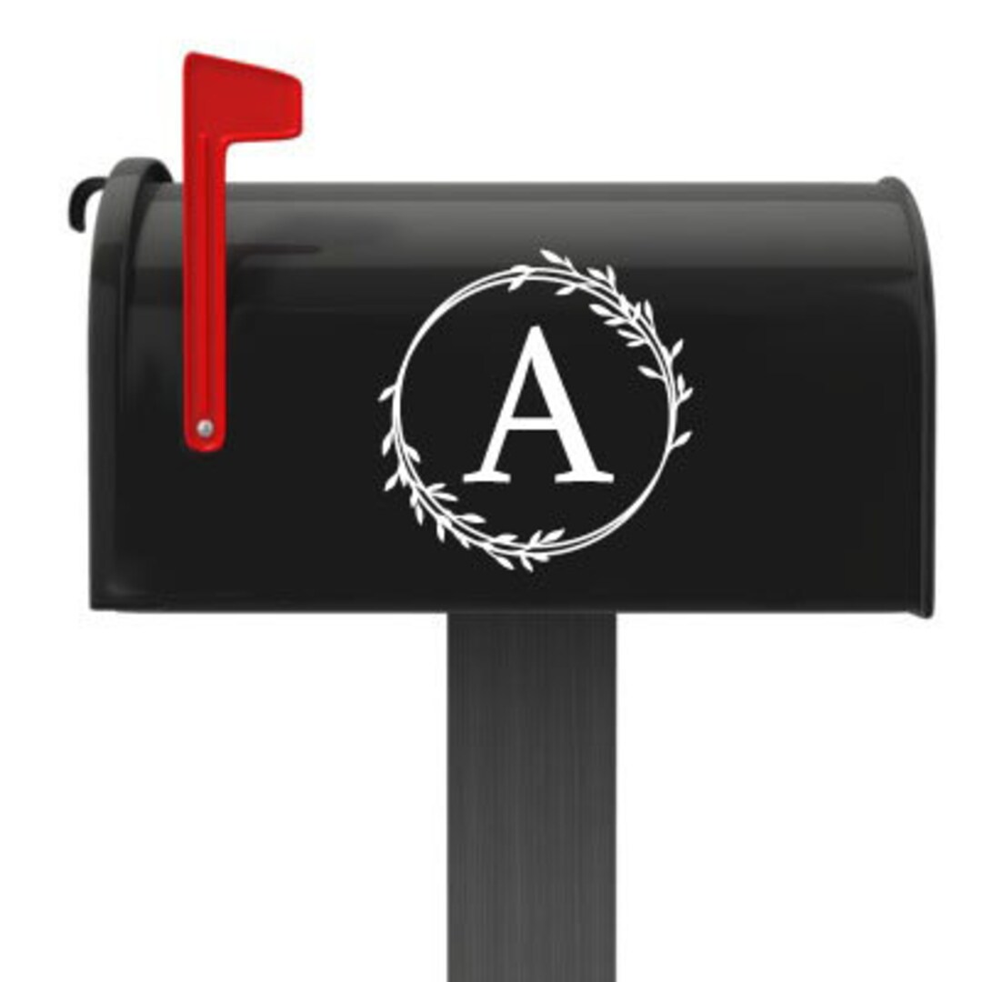 Monogram Mailbox Vinyl Decal, Mailbox Last Name Letter Decal ...