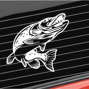 Pickerel Decal, Pike Fishing Vinyl Decal, Fishing Muskie Sticker ...