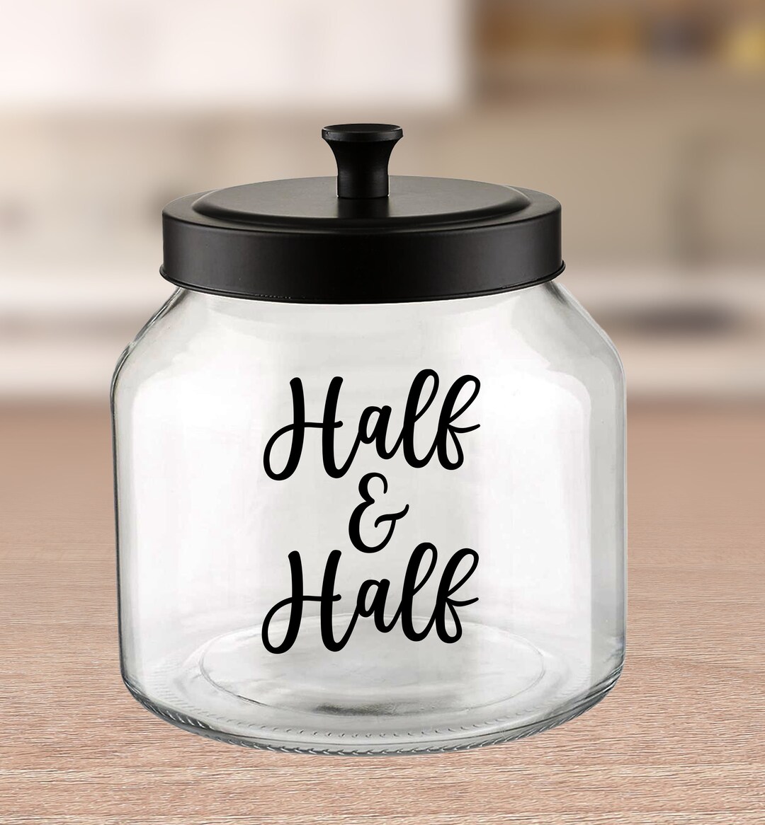Coffee Half & Half Jar Label / Milk Half and Half Jar Decal / Home ...