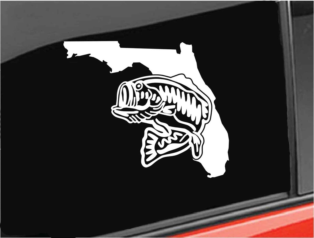 Florida State Bass Fishing Vinyl Decal, Florida State Vinyl Decal Home ...