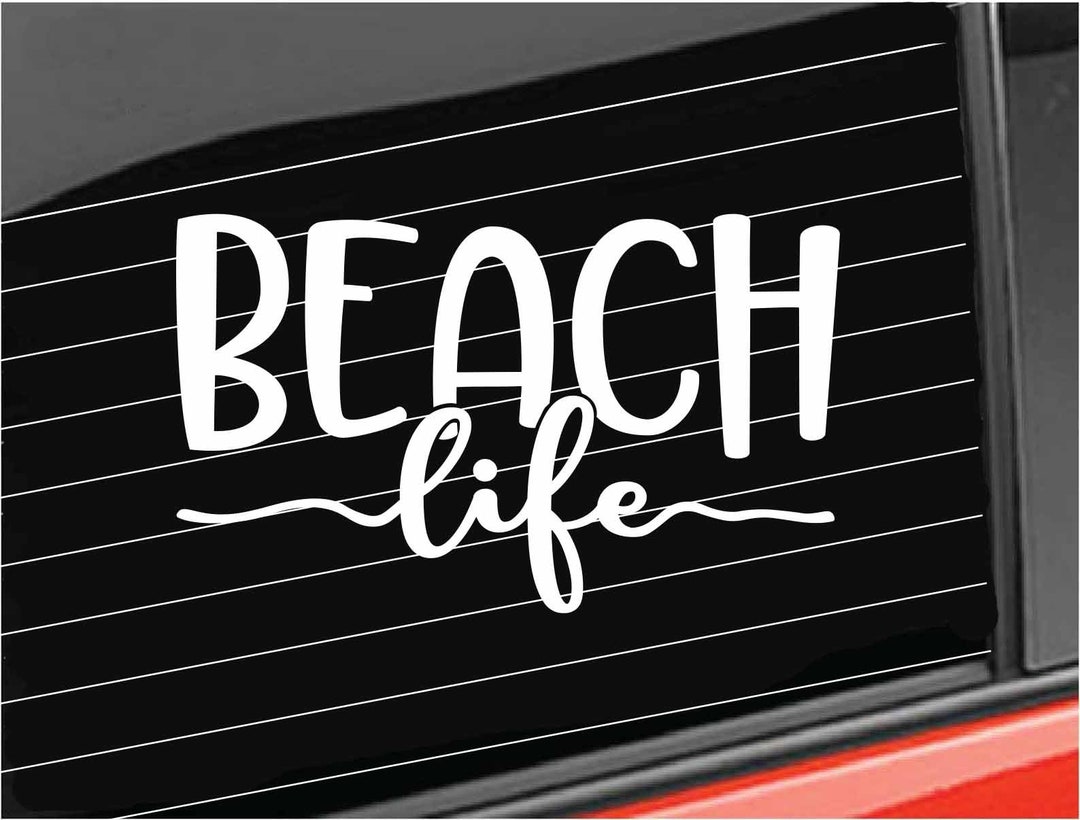 Summer Beach Vinyl Decal, Beach Life Decal, Sun Ocean Beach Vinyl Decal ...