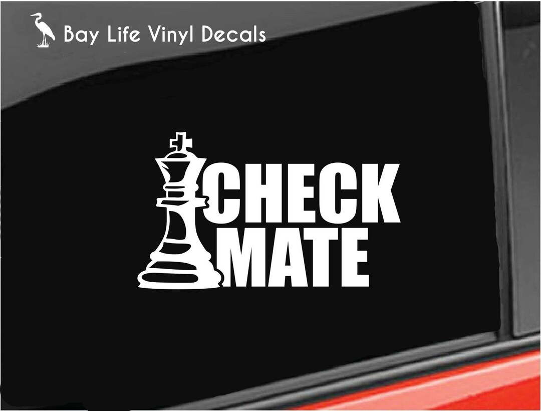 Chess Player Vinyl Decal, Sports Chess Player Check Mate Sticker, Check ...