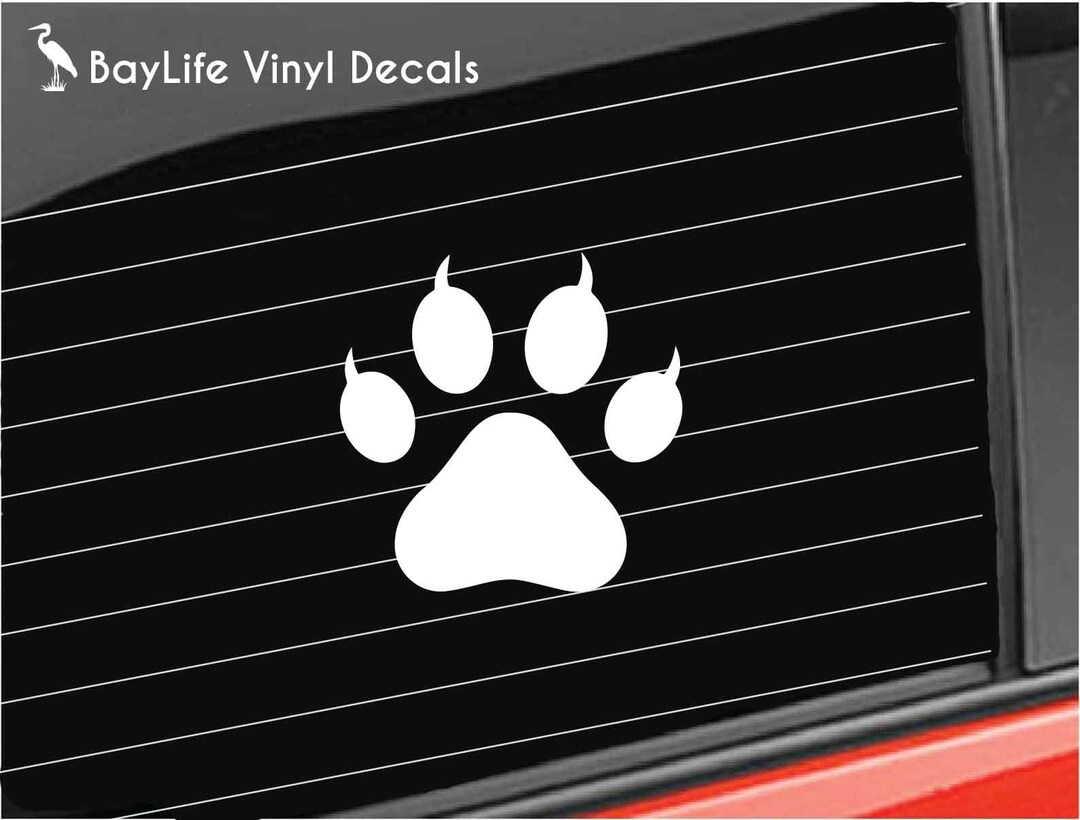 Cat Paw Vinyl Decal, Cat Lover Pet Paw Decal, Cat Paw Print Vinyl Decal ...