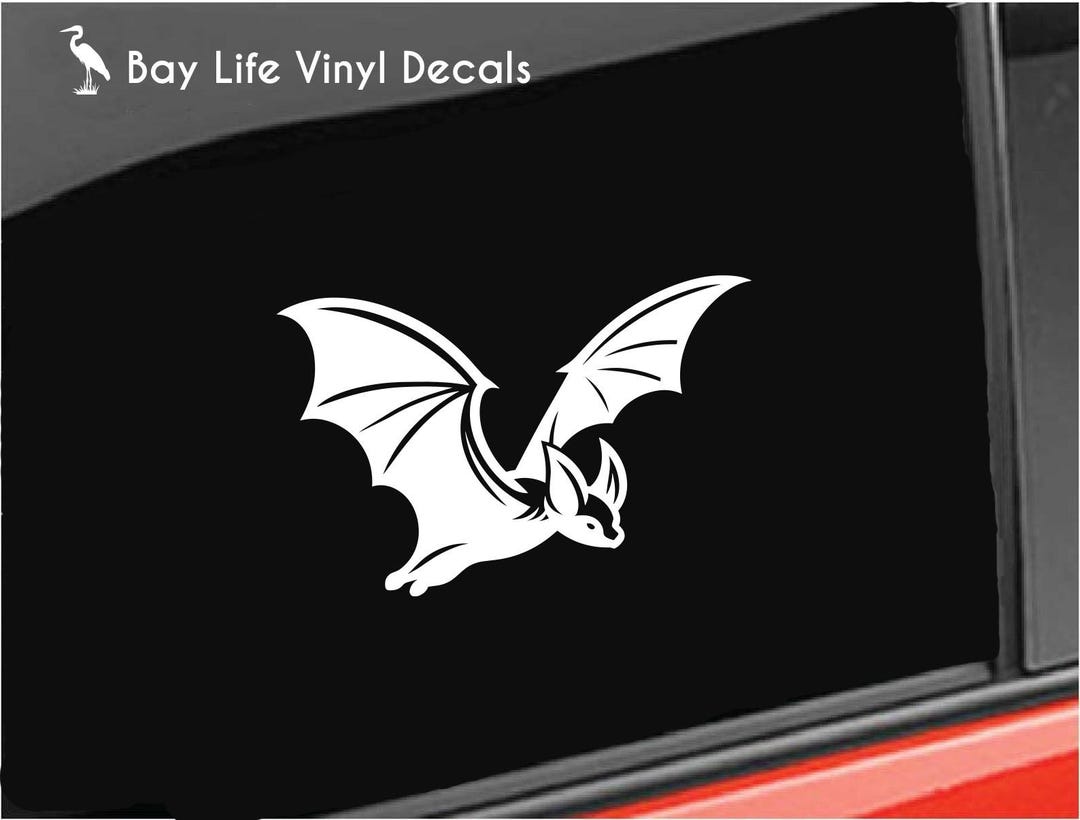 Flying Bat Vinyl Decal, Vampire Bat Decal, Halloween Scary Bats Home ...