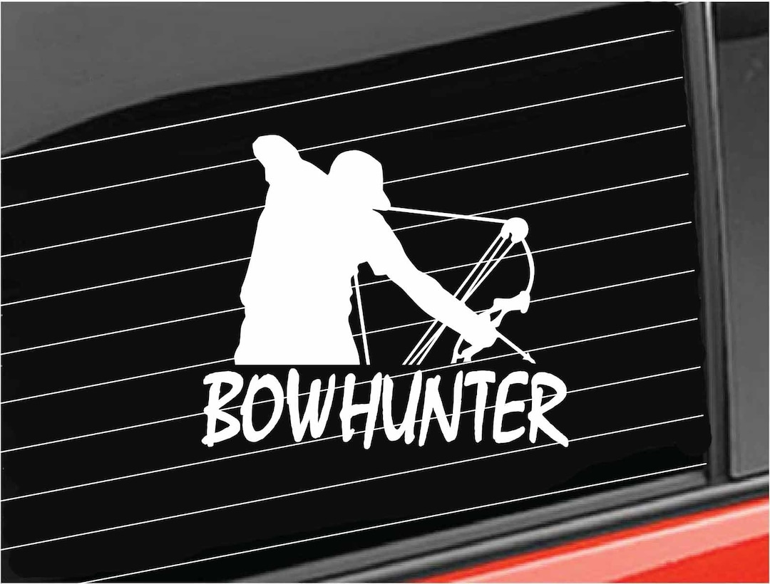 Bow Hunter Vinyl Decal, Deer Bow Hunter, Man Bow Hunter Decal, Guy Bow ...