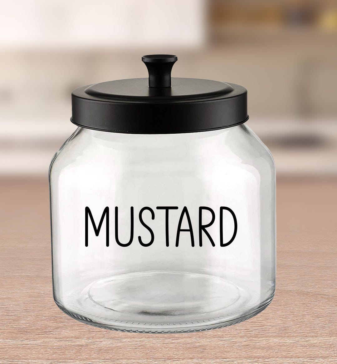 Mustard Label, Kitchen Jar Decal Home Organization Label for Mustard ...