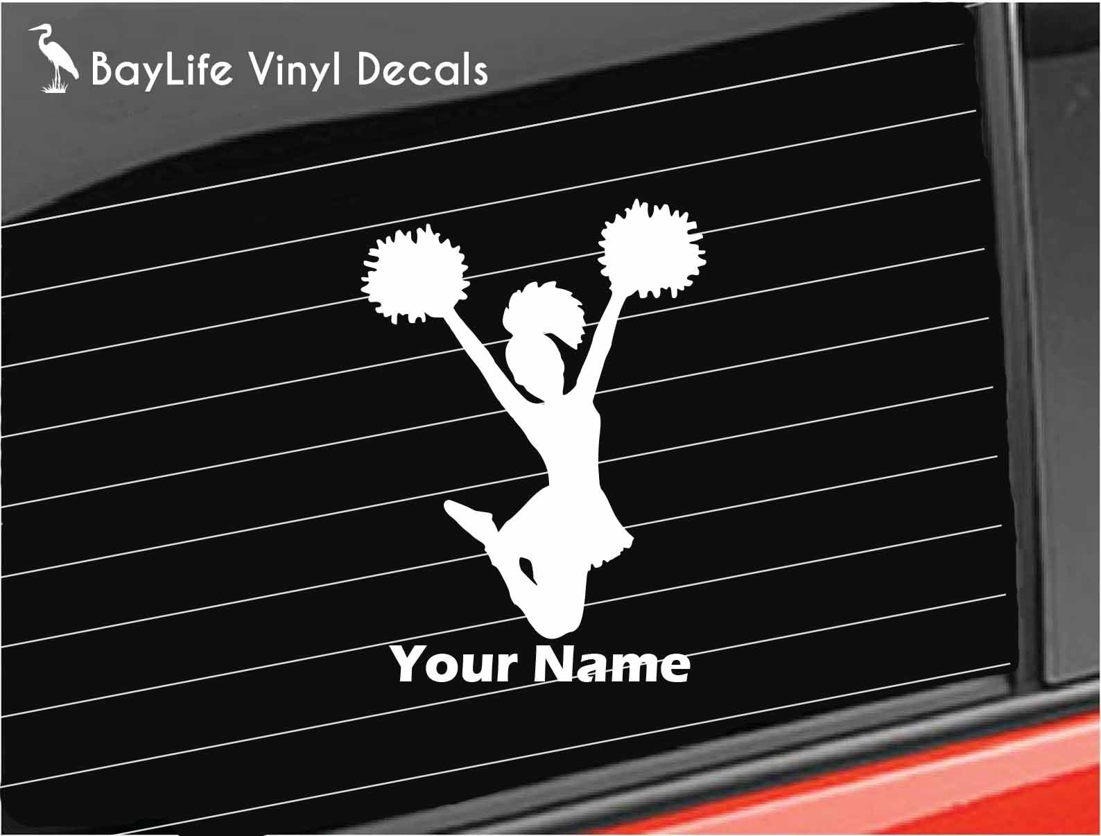 Cheerleader Custom Name Decal, Personalized Cheerleader Decal for Women ...