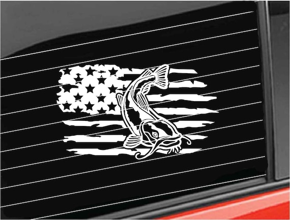Catfish Vinyl Decal American Catfish Fishing Vinyl Decal - Etsy