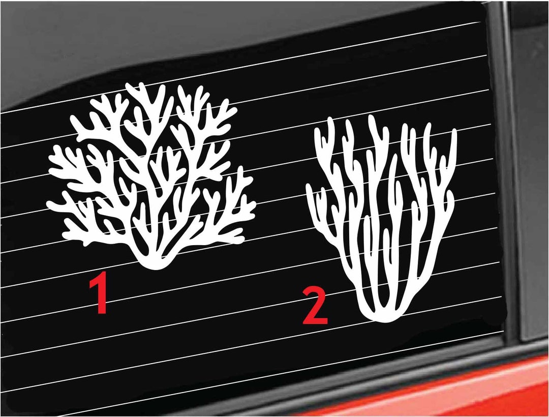 Coral Reef Decal, Ocean Beach Coral Reef Vinyl, Coral Ocean Scene Decal ...