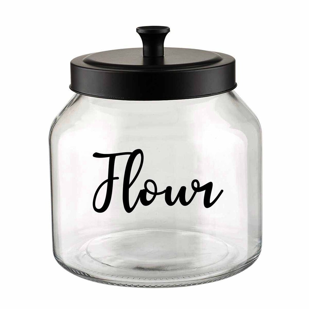 Flour Jar Label / Kitchen Flour Jar Vinyl Decal, Kitchen Jar Stickers ...