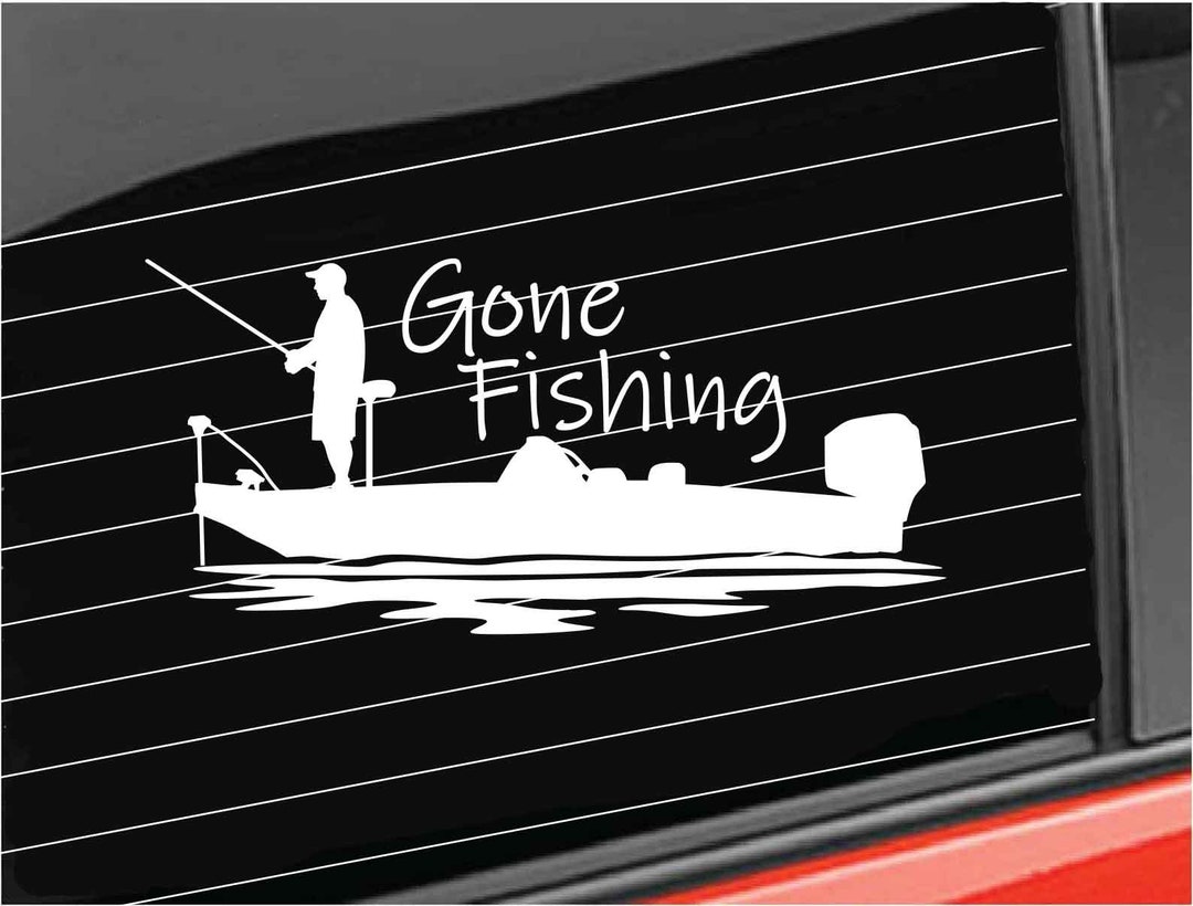 Bass Boat Vinyl Decal, Bass Fisherman Vinyl Decal, Fisherman in Bass ...