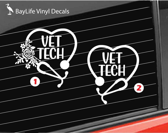 Vet Tech Vinyl Car Decal - Etsy