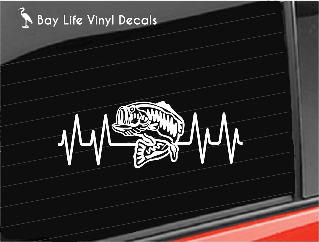 Bass Fishing Vinyl Decal, Bass Fisherman Decal Largemouth Bass Home ...
