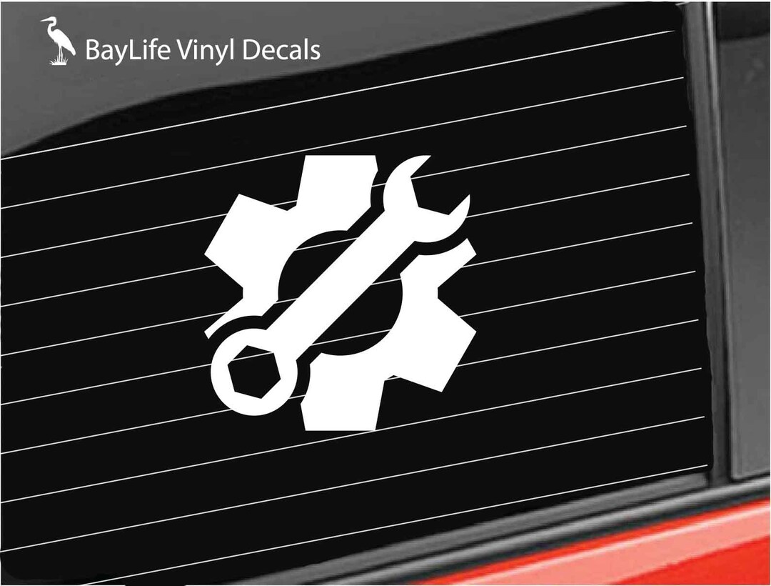 Gear Tool Vinyl Decal, Mechanic Vinyl Decal, Tools Wrench Gear Mechanic ...