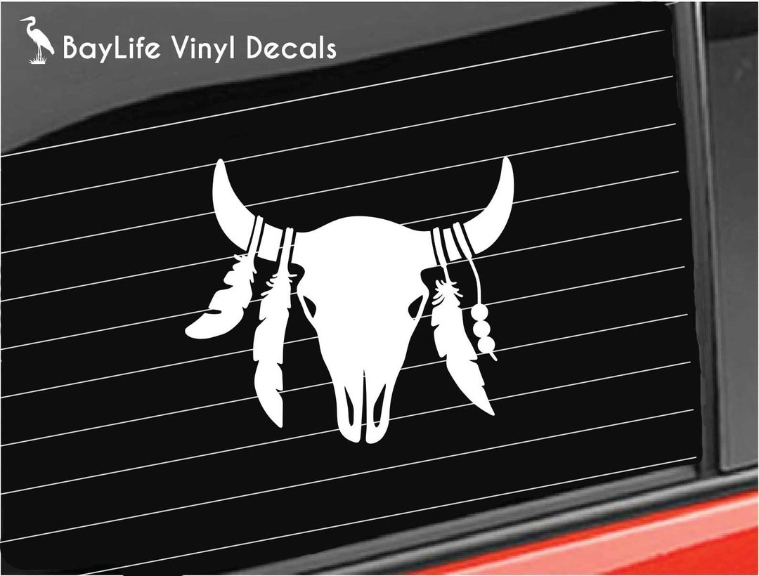Bull Skull Vinyl Decal, Farm Cow Decal, Farm Skull Vinyl Decal, Farm ...