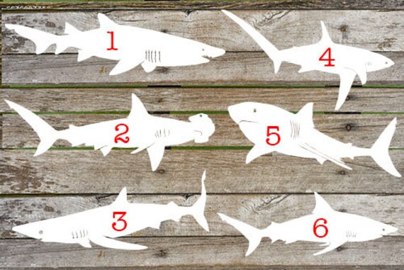 Shark Vinyl Decal Various Sharks Decal Shark Swimming | Etsy