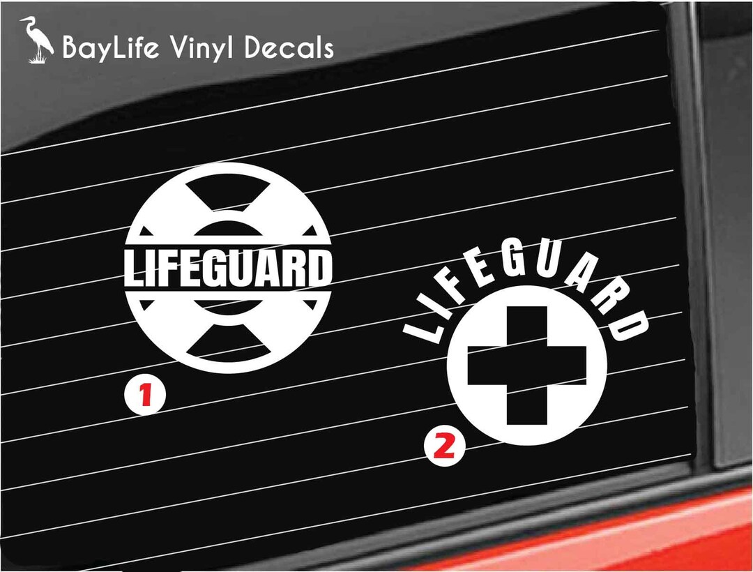 Lifeguard Vinyl Decal: Safety Sign Sticker for Car, Laptop, Tumbler - Etsy