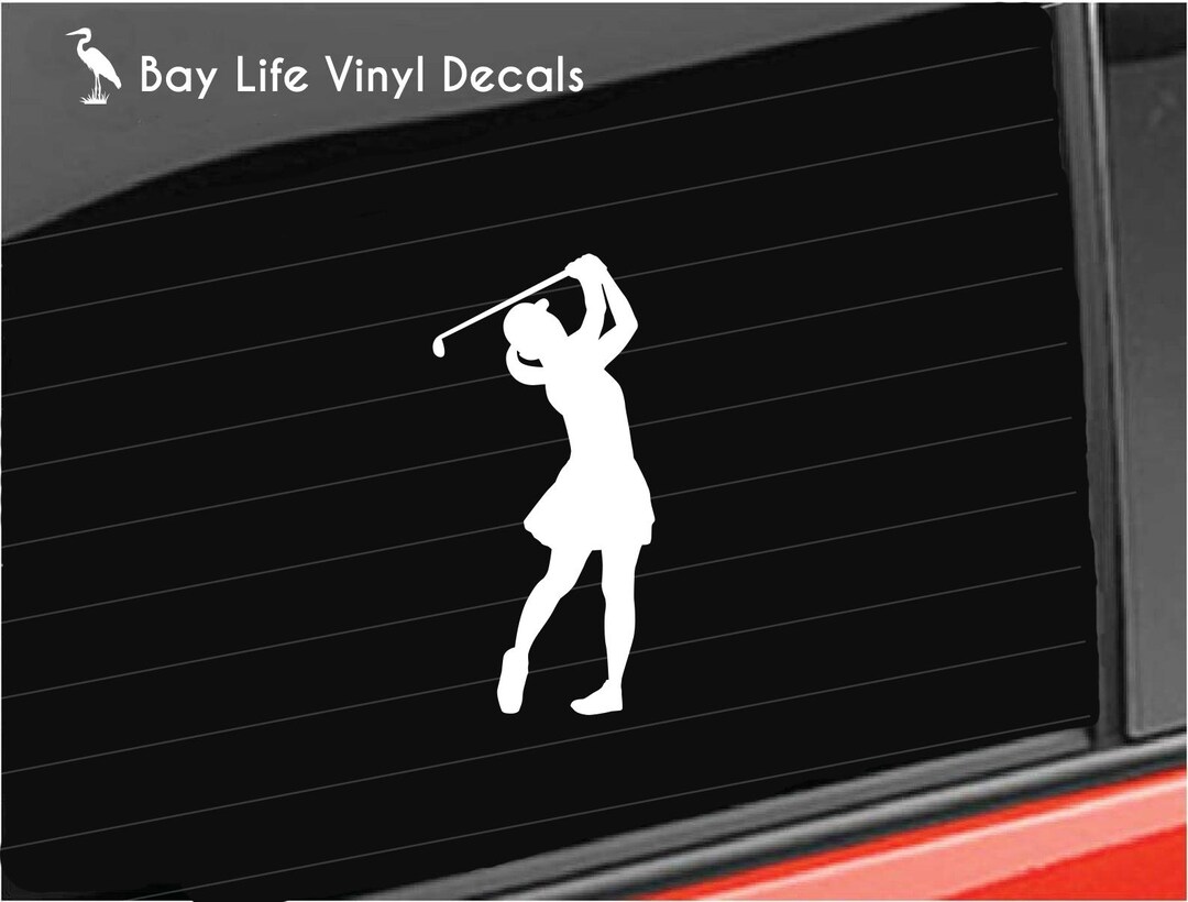 Woman Golf Vinyl Decal, Woman Golfer Decal, Female Golf Swing Home ...