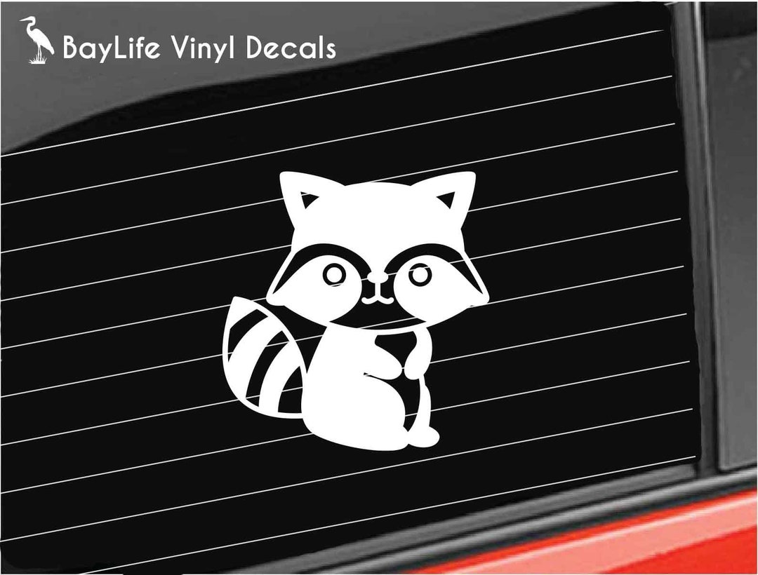 Baby Racoon Vinyl Decal Cute Racoon Decal Baby Animals Decal - Etsy