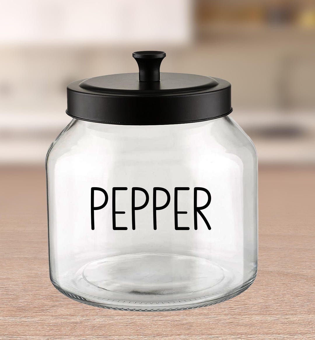 Pepper Jar Label, Pepper Shaker Jar Decal / Home Organization Label for ...