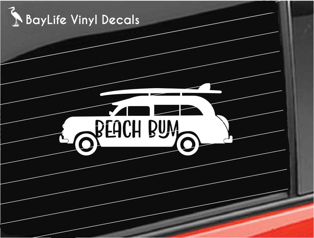 Surfer Vinyl Decal, Beach Surfing Hippy Car Sun Ocean Vacation Trip ...