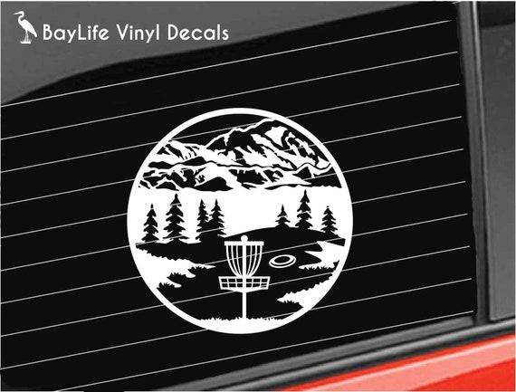 Disc Golf Vinyl Decal Sports Disc Golf Vinyl Decal Mountain - Etsy