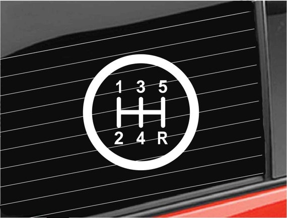 5 Speed Gear Vinyl Decal Stick Shift Manual Car Decal | Etsy