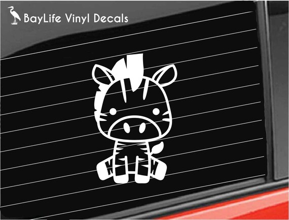 Baby Zebra Vinyl Decal Cute Zebra Decal Baby Animals Decal | Etsy