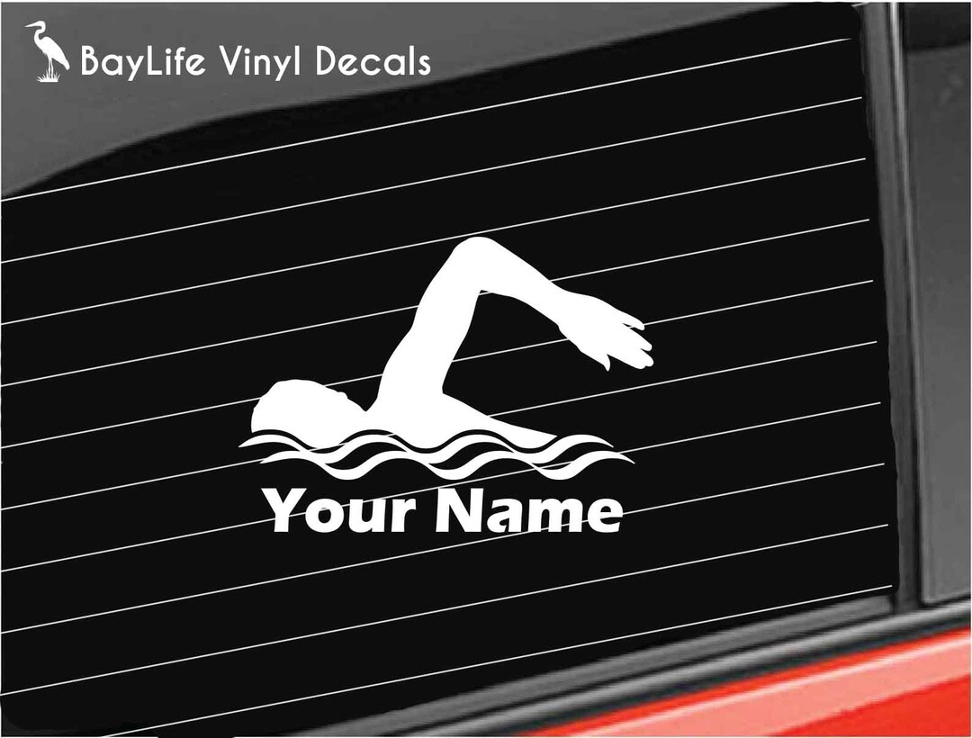 Swimmer Vinyl Decal, Swimmer Custom Name Decal Car/truck/home/laptop ...
