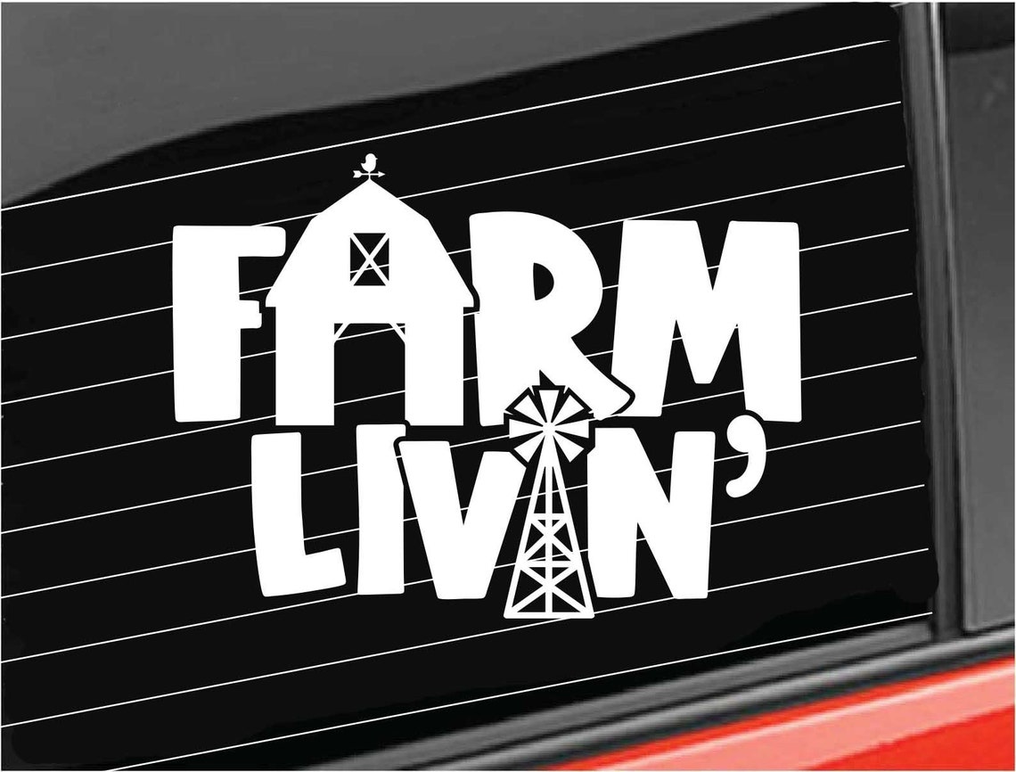 Farm Living Vinyl Decal, Farm Life Vinyl Decal Barn Cow Pig Rooster ...
