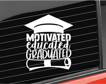 Just Graduated With School Colors and Graduation Cap Stickers Vinyl ...