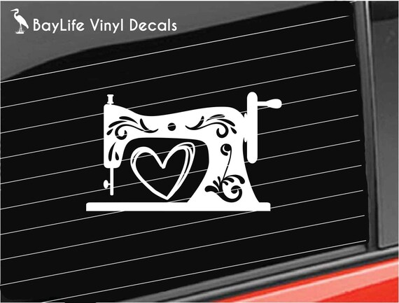 Sewing Vinyl Decal Sewing Machine With Handle Crank Decal | Etsy