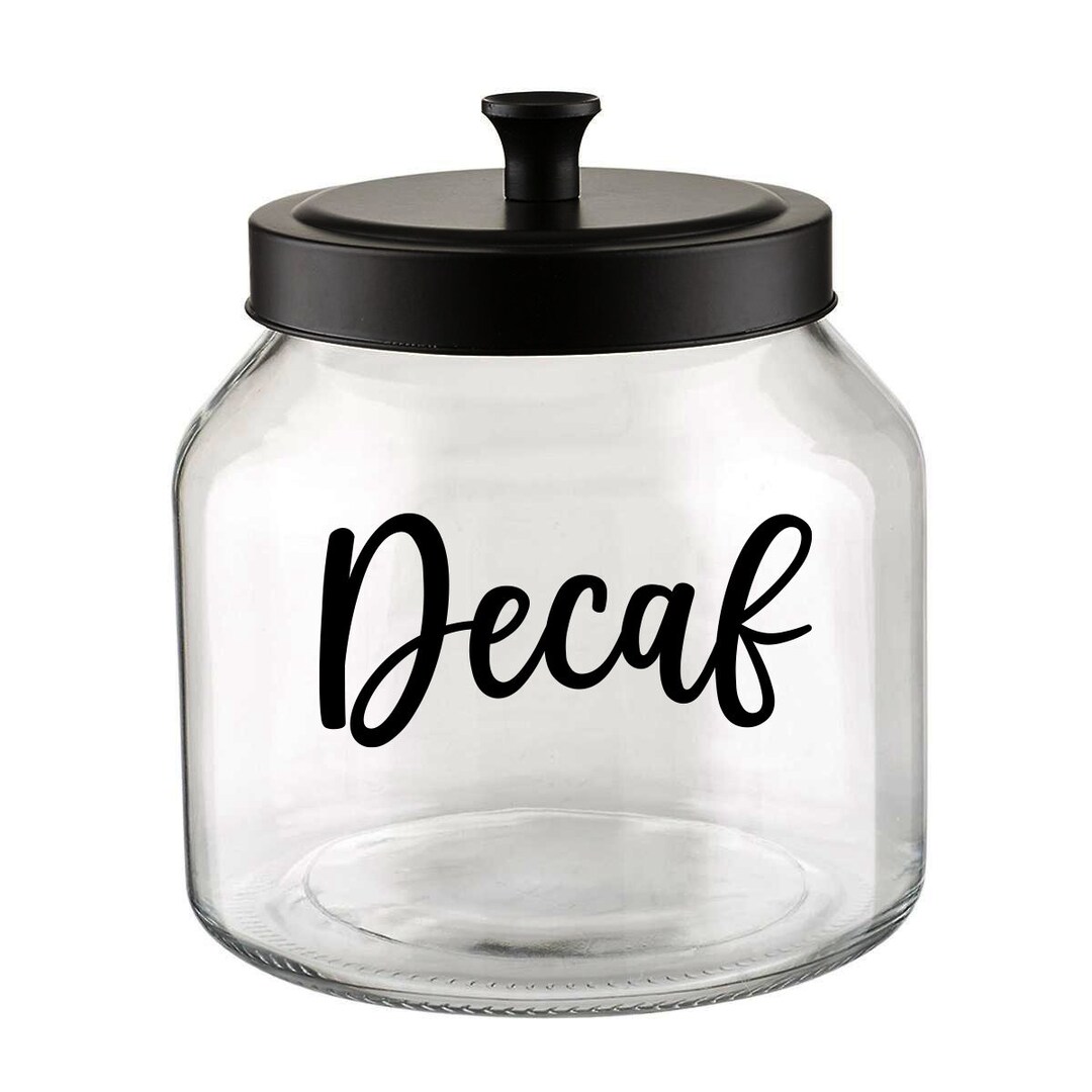 Decaf Coffee Label / Kitchen Coffee Decal / Home Organization Label for ...