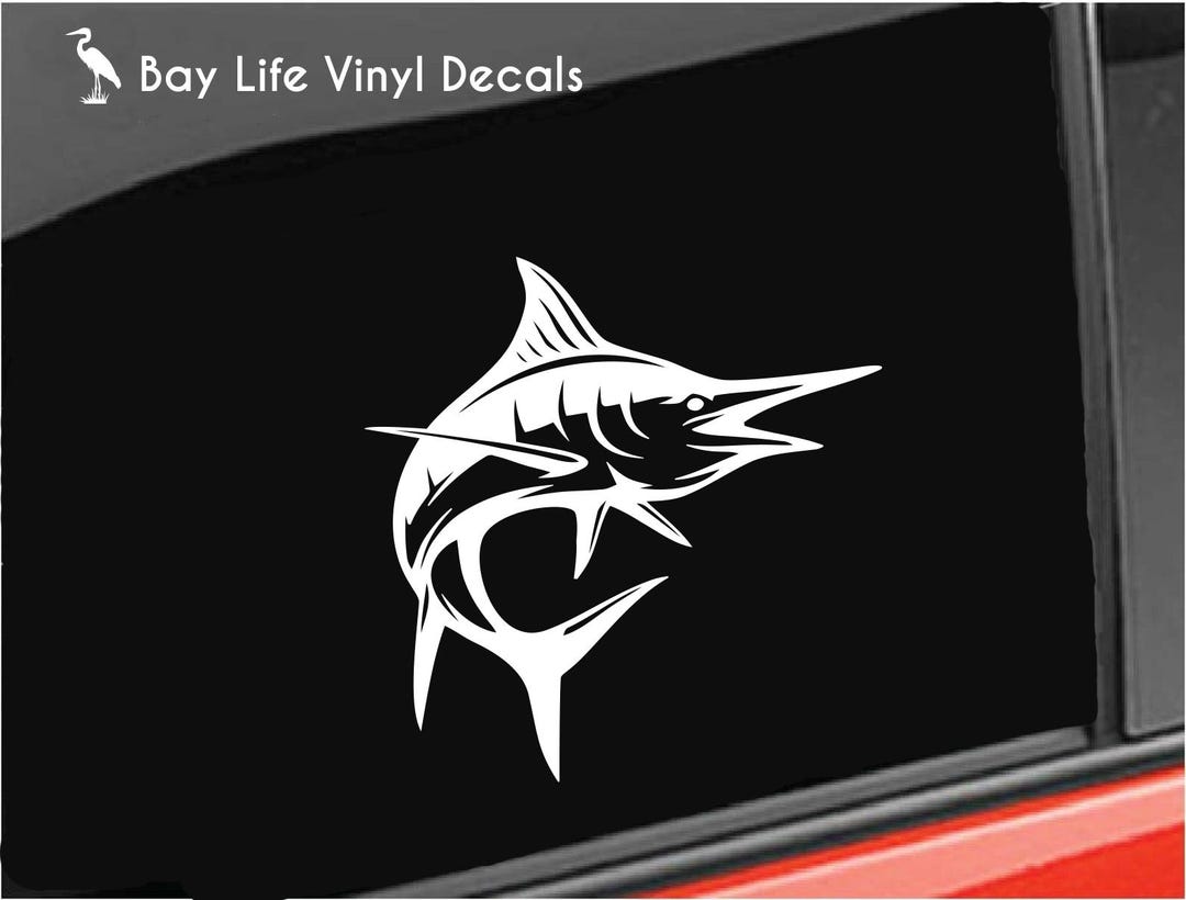 Marlin Fishing Vinyl Decal, Blue Marlin Decal, Ocean Fishing Marlin ...