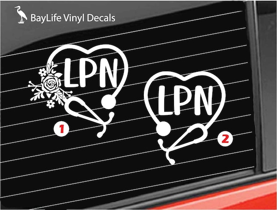 Licensed Practical Nurse Vinyl Decal LPN Stethoscope Decal | Etsy