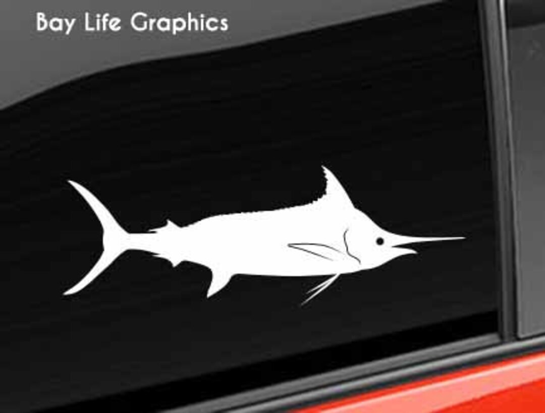 Blue Marlin Vinyl Decal, Ocean Fishing Decal, Marlin Vinyl Decal, Ocean ...