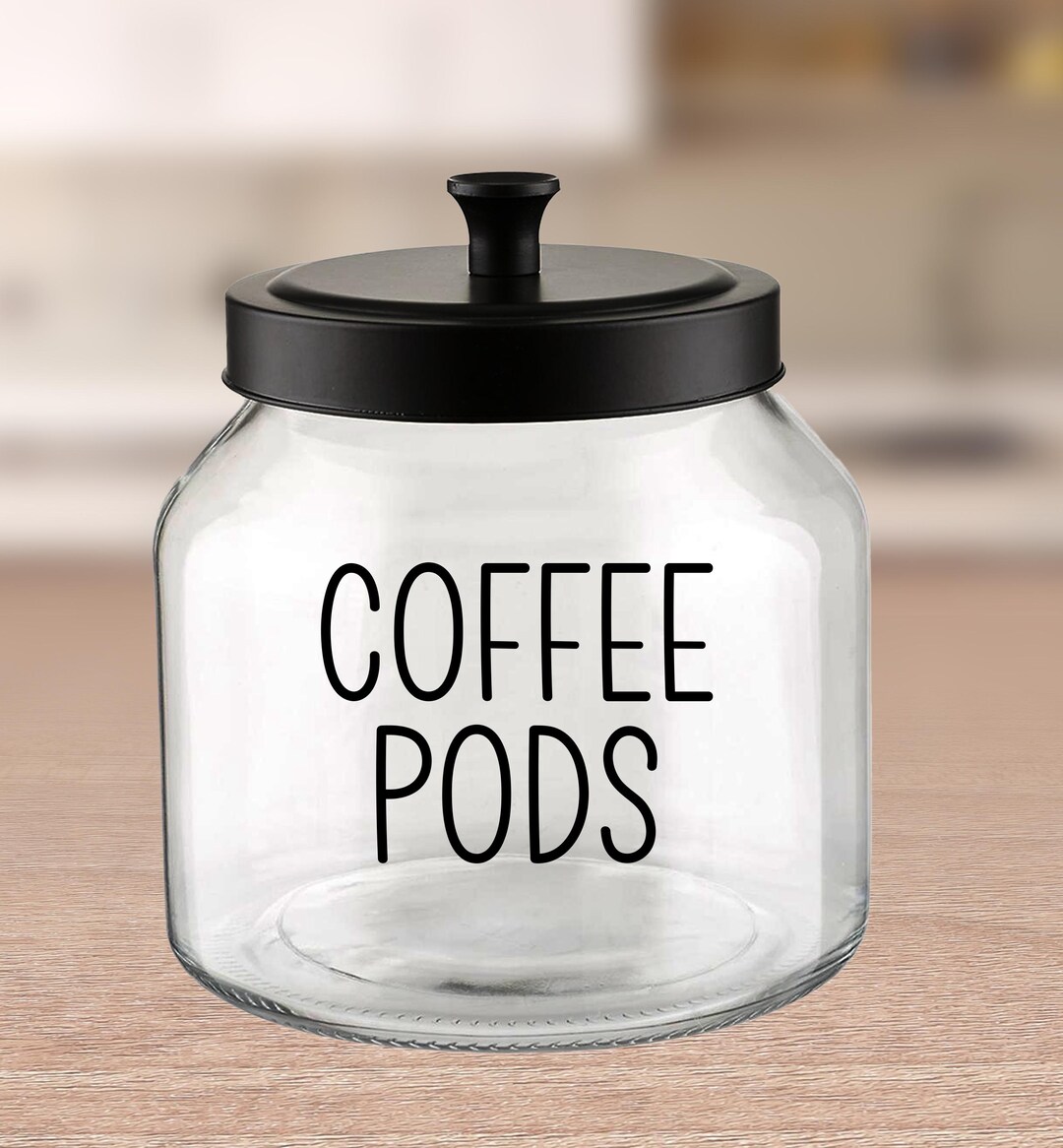 Coffee Pods Label / Pantry Decaf Coffee Vinyl Decal / Home Organization ...