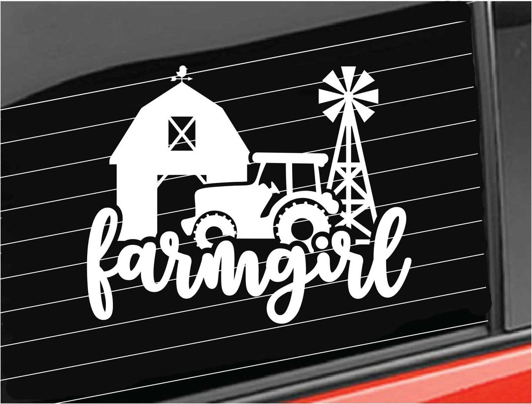 Farm Girl Vinyl Decal, Farm Animals Decal, Farming Home/laptop/computer ...