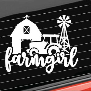 Farm Girl Vinyl Decal, Farm Animals Decal, Farming Home/laptop/computer ...