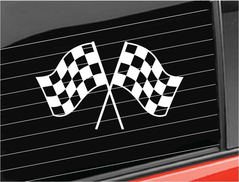 Checkered Racing Flags Vinyl Decal Racing Flag Decal Racing | Etsy