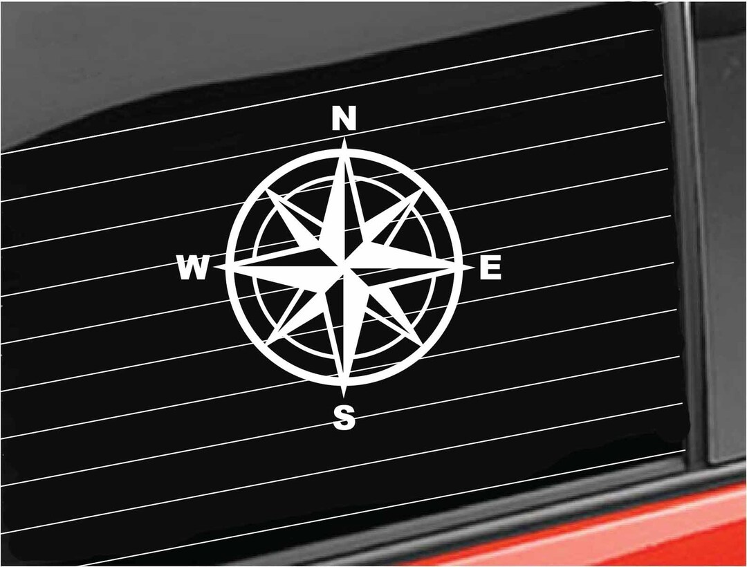 Compass Vinyl Decal, Compass Rose Decal, Nautical Compass Vinyl Decal ...