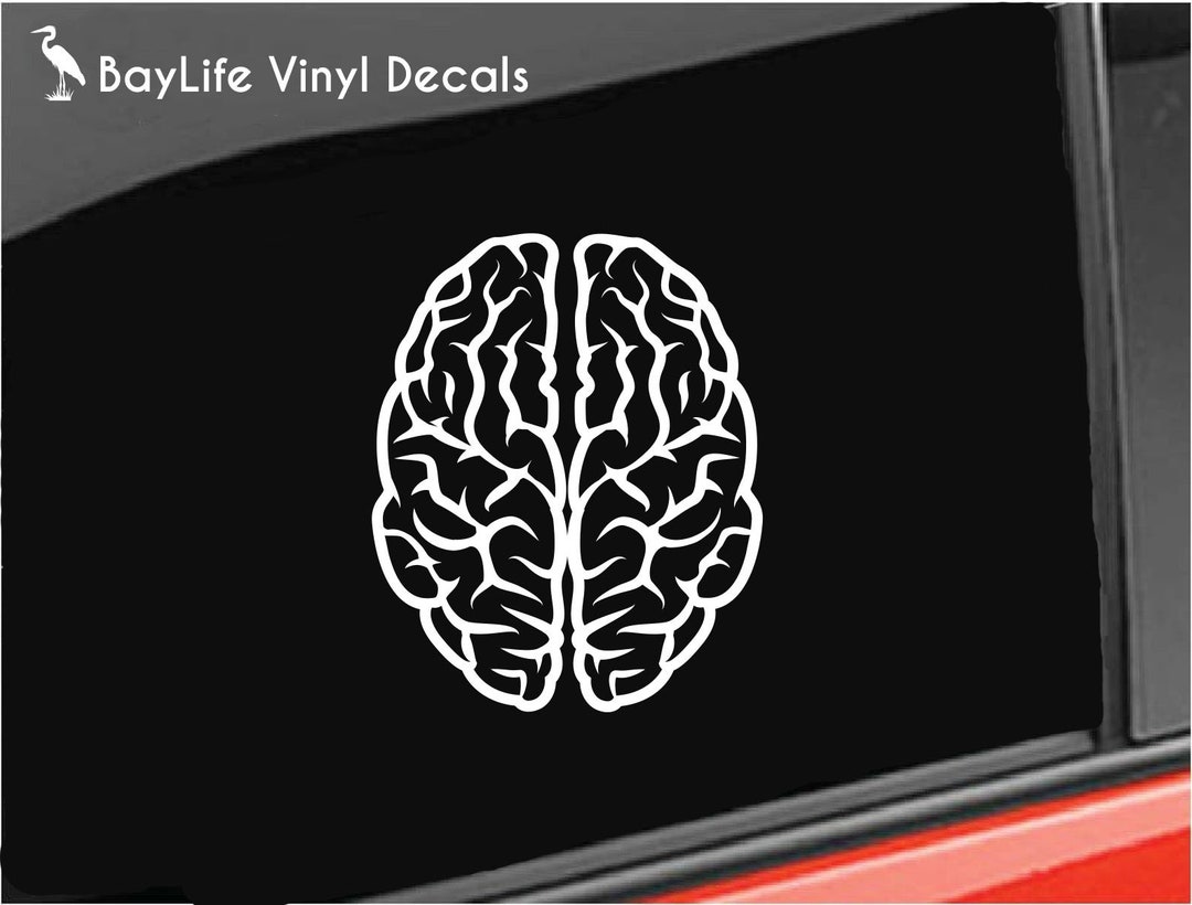 Brain Vinyl Decal, Human Brain Mental Health Nurse Decal Home/laptop ...