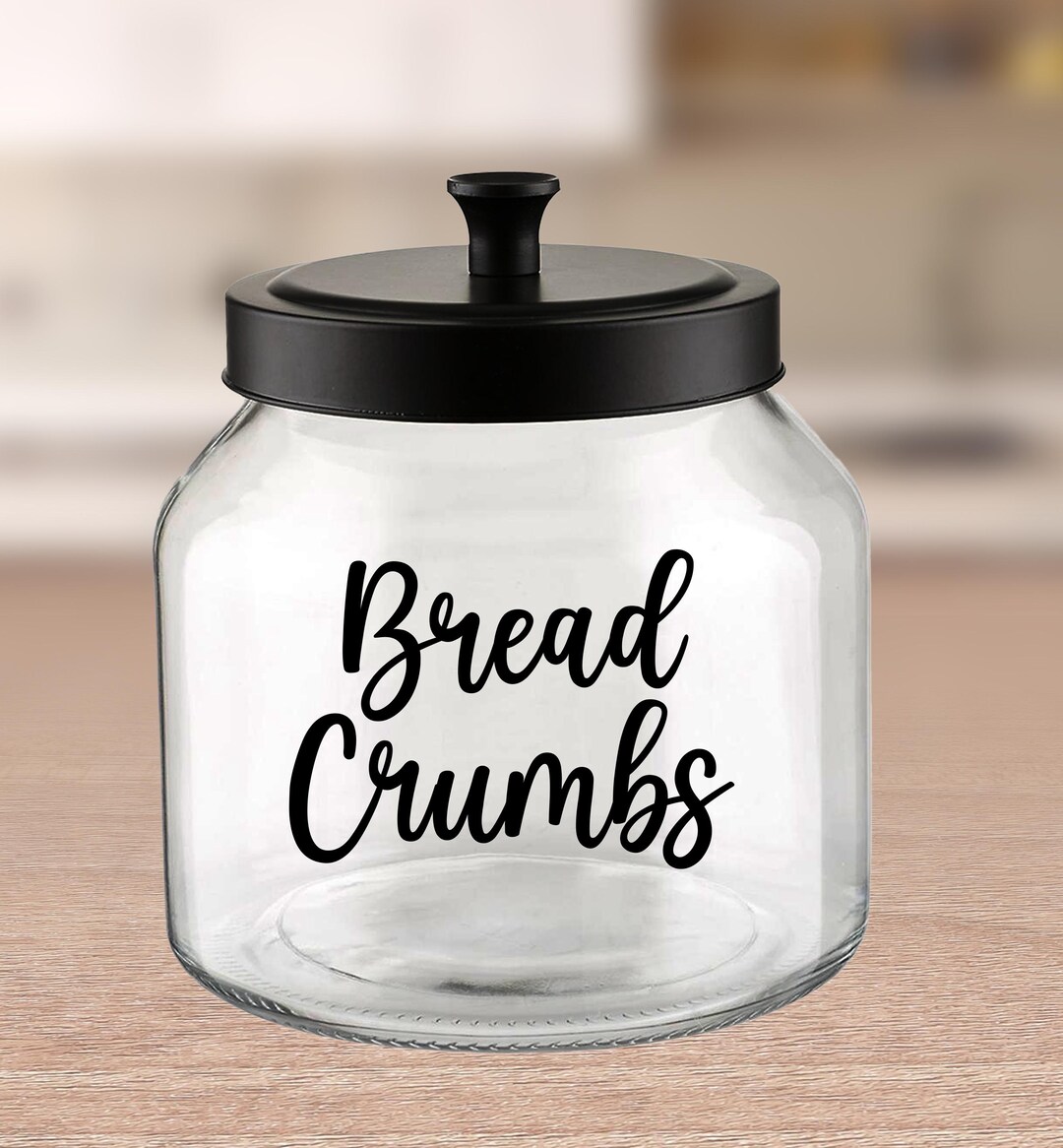 Bread Crumbs Jar Label / Kitchen Bread Crumb Jar Vinyl Decal, Kitchen ...