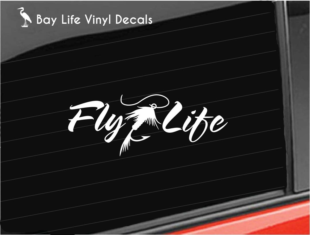 Fly Fishing Vinyl Decal, Fly Life Fishing Stream Trout Fly Fishing ...