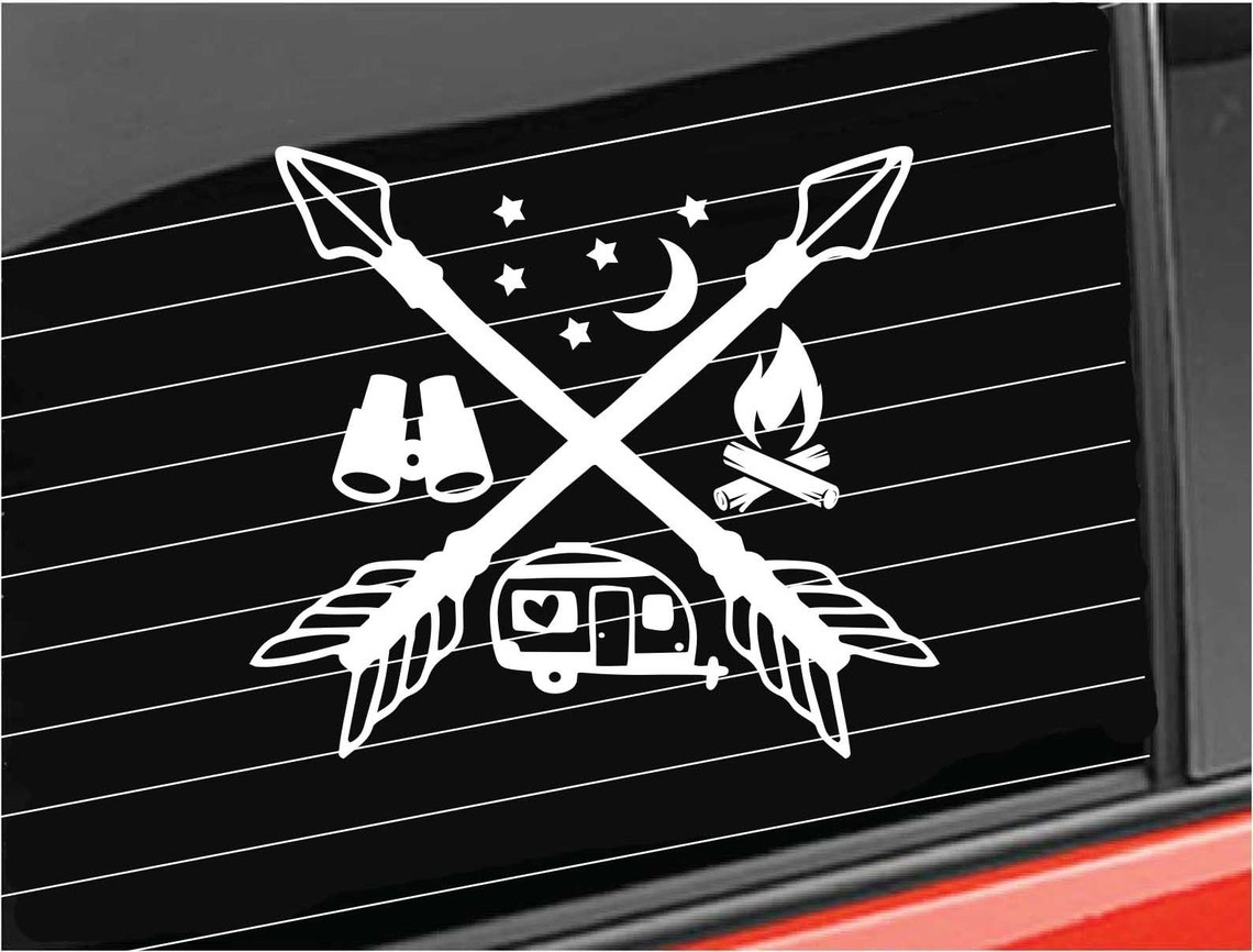 Camping Decal Camper Vinyl Decal Camping Arrow Wall Decal - Etsy