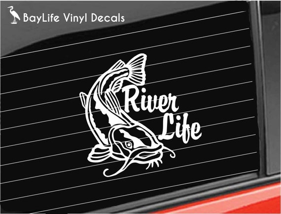 Catfish River Life Vinyl Decal Catfish Fishing Vinyl Decal - Etsy