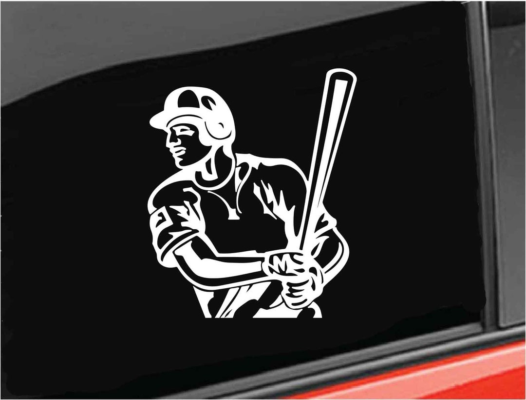 Baseball Batter Vinyl Decal, Baseball Decal, Sports Player Vinyl Decal ...