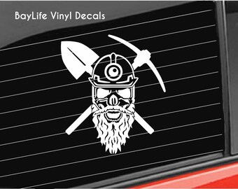 Bearded Skull Decal - Etsy